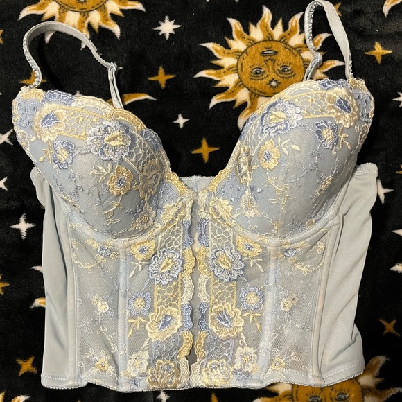 Sears | Intimates & Sleepwear | Vintage 9s Blue Embroidered Lace Fairy ...
